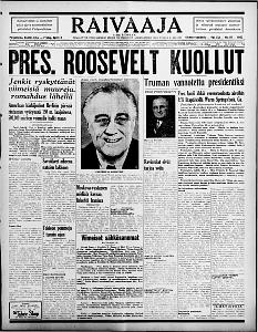 Raivaaja. April 13, 1945 = Pioneer - Digital Commonwealth