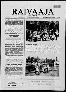 Raivaaja. March 1, 2000 = Pioneer - Digital Commonwealth