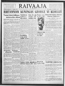 Raivaaja. February 6, 1952 = Pioneer - Digital Commonwealth