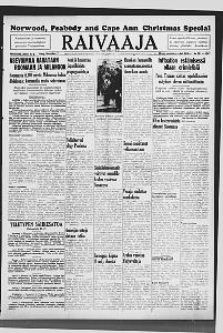 Raivaaja. December 12, 1947 = Pioneer - Digital Commonwealth