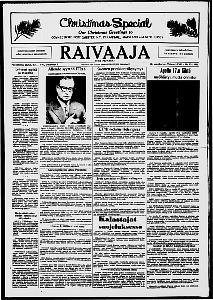 Raivaaja. December 8, 1972 = Pioneer - Digital Commonwealth