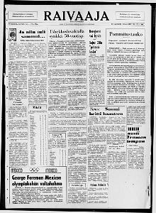 Raivaaja. November 1, 1968 = Pioneer - Digital Commonwealth