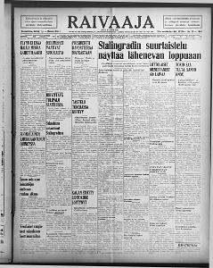 Raivaaja. February 1, 1943 = Pioneer - Digital Commonwealth