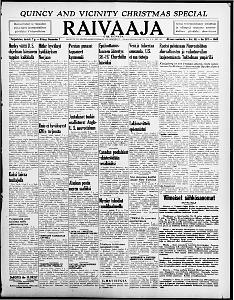 Raivaaja. December 7, 1945 = Pioneer - Digital Commonwealth