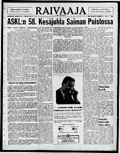 Raivaaja. July 6, 1964 = Pioneer - Digital Commonwealth