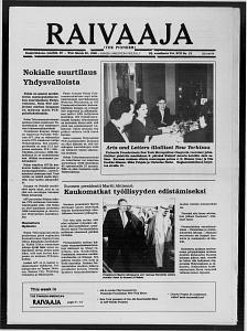 Raivaaja. March 20, 1996 = Pioneer - Digital Commonwealth