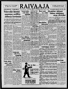 Raivaaja. October 10, 1957 = Pioneer - Digital Commonwealth