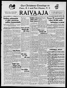Raivaaja. December 8, 1958 = Pioneer - Digital Commonwealth
