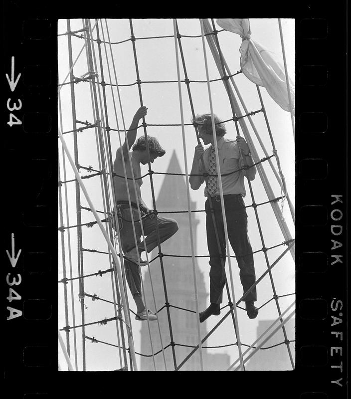 Volunteer mariners maintain sailing ship HMS Beaver, East Boston ...