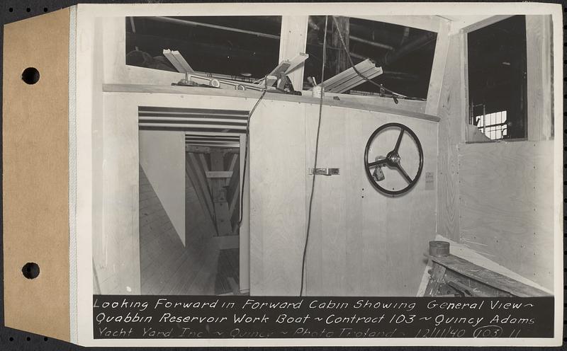 Contract No. 103, Construction of Work Boat for Quabbin Reservoir ...