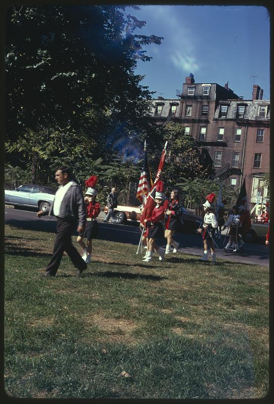 Flag bearers, Boston Columbus Day Parade 1973 - Digital Commonwealth