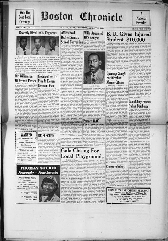 Boston Chronicle. August 18, 1951 - Digital Commonwealth