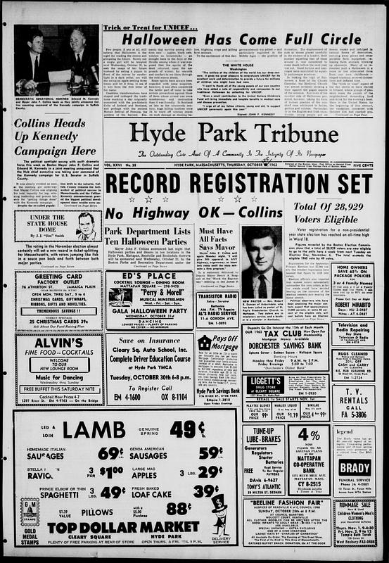 Hyde Park Tribune. October 25, 1962 - Digital Commonwealth