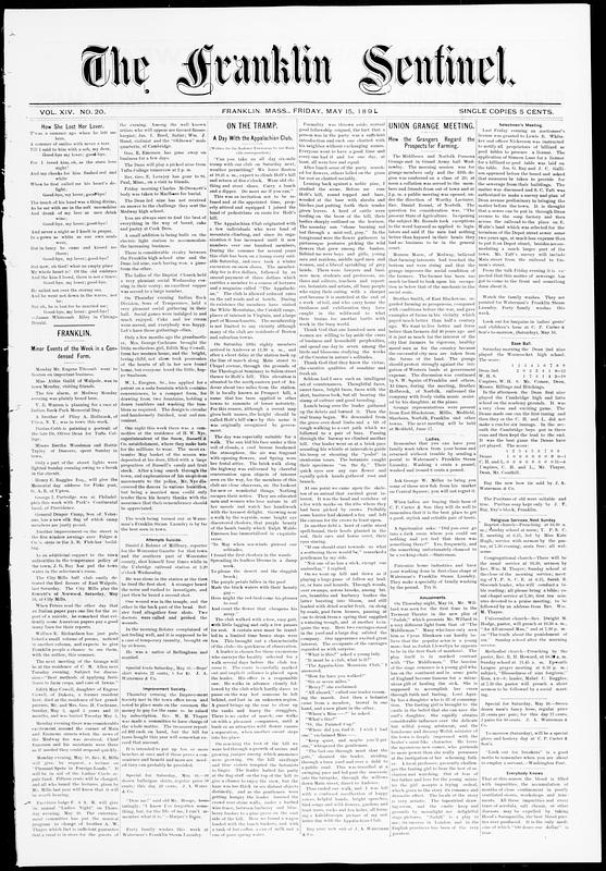 The Franklin Sentinel. May 15, 1891 - Digital Commonwealth