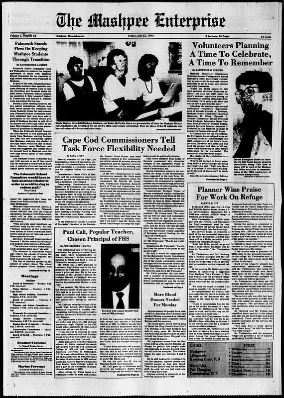 The Mashpee Enterprise. July 22, 1994 - Digital Commonwealth