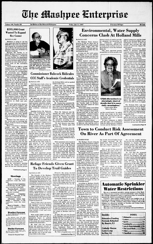 The Mashpee Enterprise. July 11, 1997 - Digital Commonwealth
