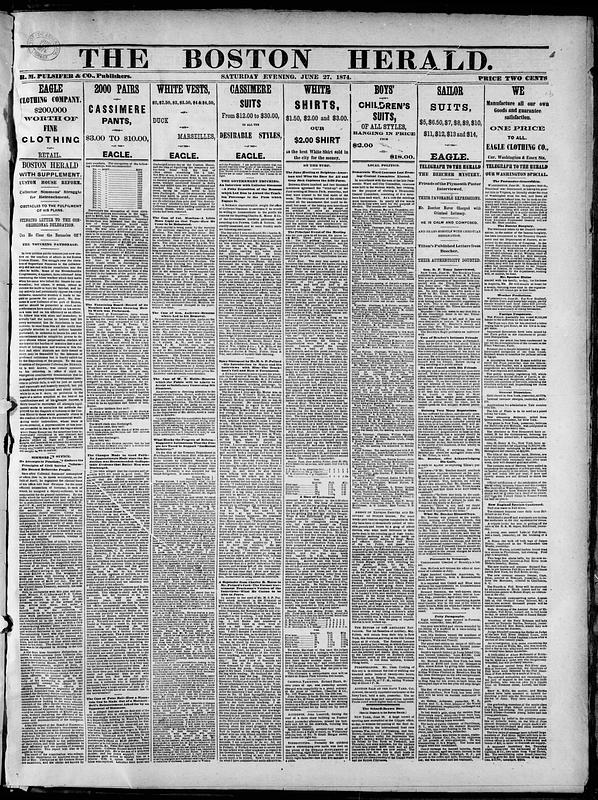 The Boston Herald. June 27, 1874 - Digital Commonwealth
