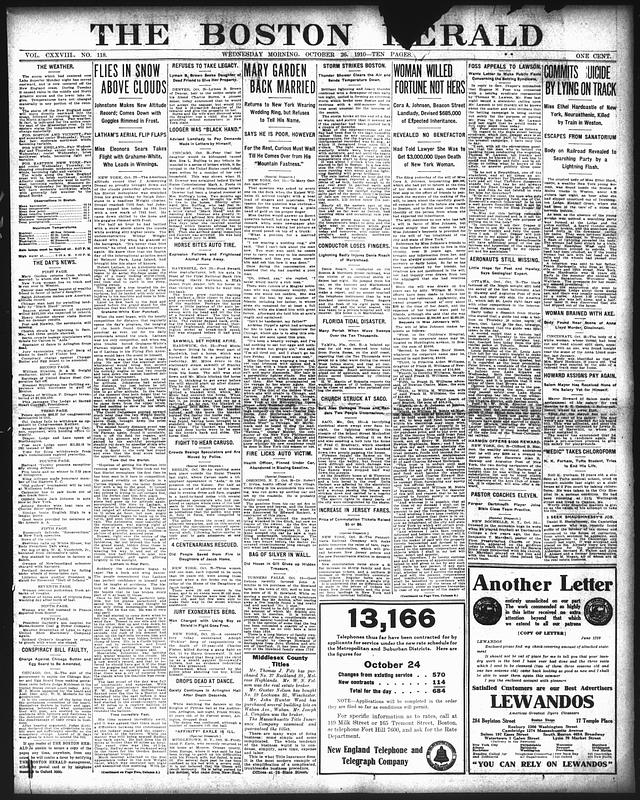 The Boston Herald. October 26, 1910 - Digital Commonwealth