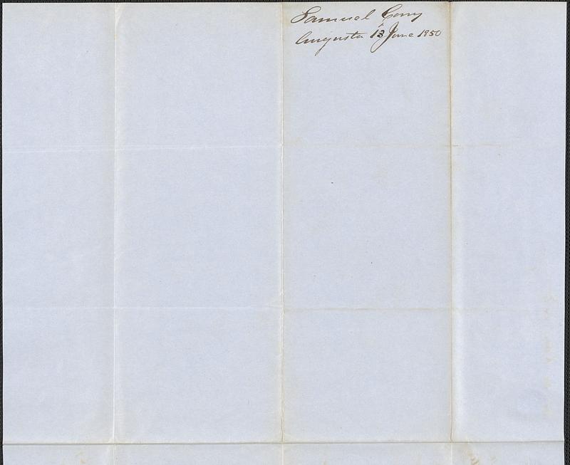 Samuel Cony to George Coffin, 13 June 1850 - Digital Commonwealth