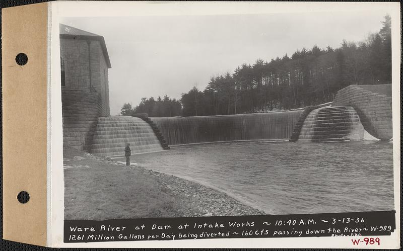 Ware River at dam at Intake Works, 12.61 million gallons per day being ...
