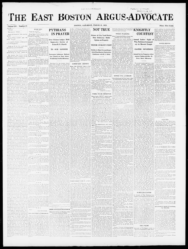East Boston Argus-Advocate. March 31, 1923 - Digital Commonwealth