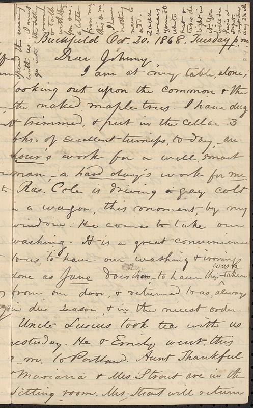Letter from Zadoc Long to John D. Long, October 20, 1868 - Digital ...