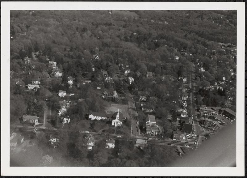 Aerial photograph of Sharon Town Center - Digital Commonwealth