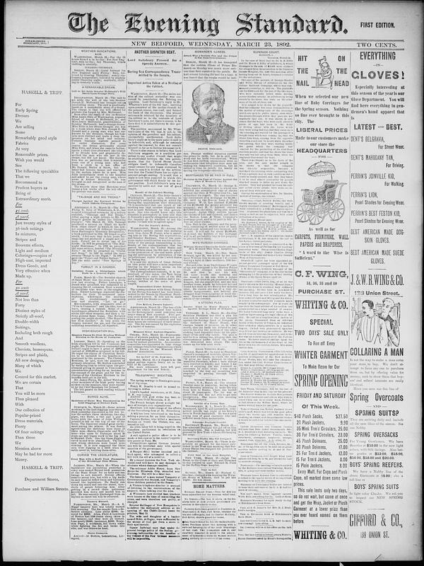 Evening Standard. March 23, 1892 - Digital Commonwealth
