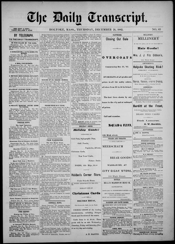 The Daily Transcript. December 21, 1882 - Digital Commonwealth