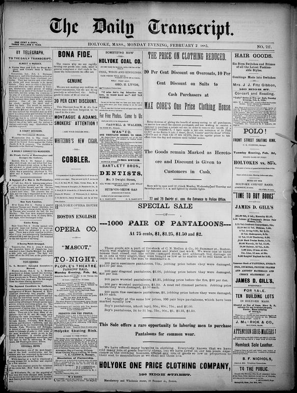The Daily Transcript. February 02, 1885 - Digital Commonwealth