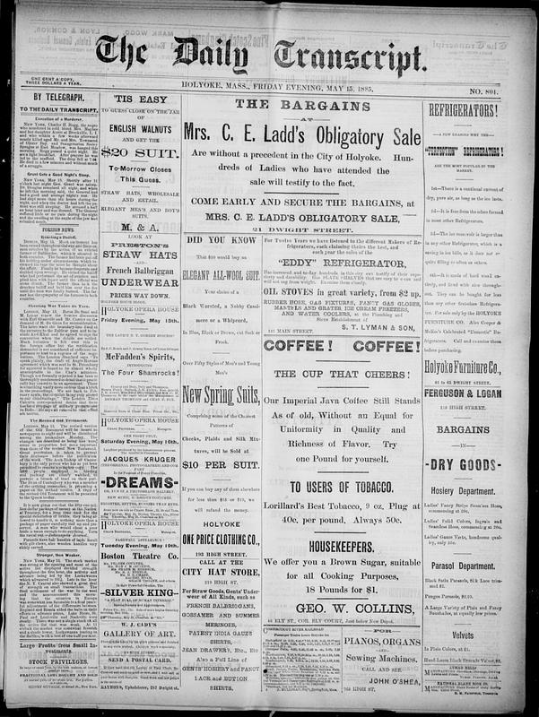 The Daily Transcript. May 15, 1885 - Digital Commonwealth