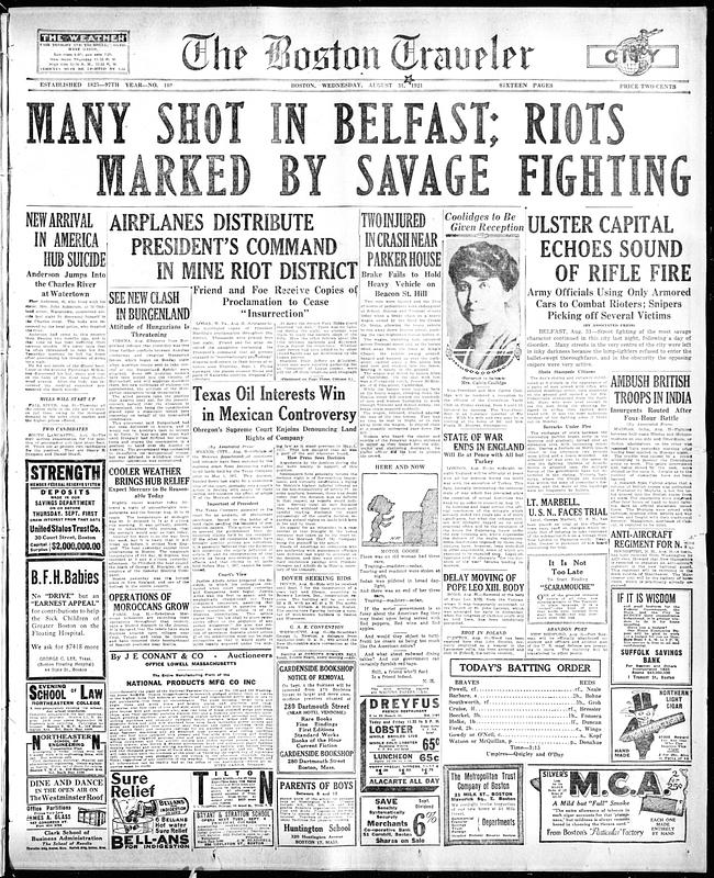 The Boston Traveler. August 31, 1921 - Digital Commonwealth