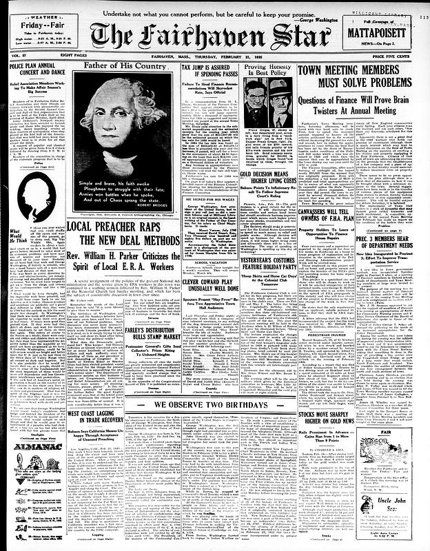 The Fairhaven Star. February 21, 1935 - Digital Commonwealth