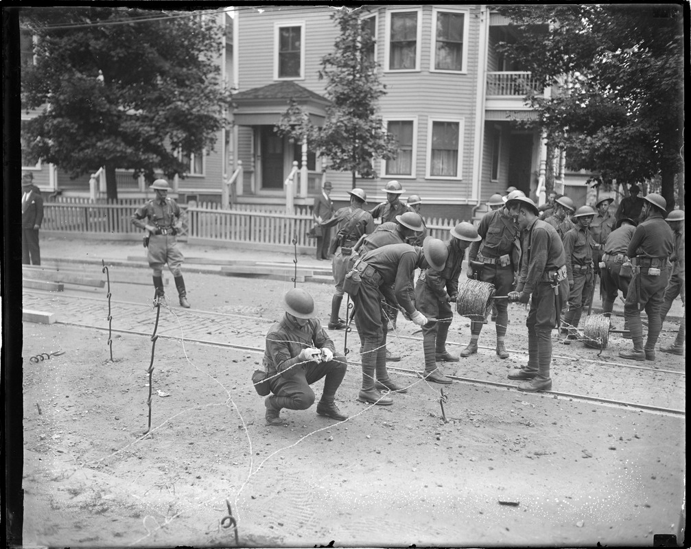 Militia puts up barbed wire, Rhode Island riots - Digital Commonwealth