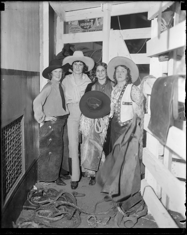 Cow girls at Boston Garden for the Rodeo - Digital Commonwealth