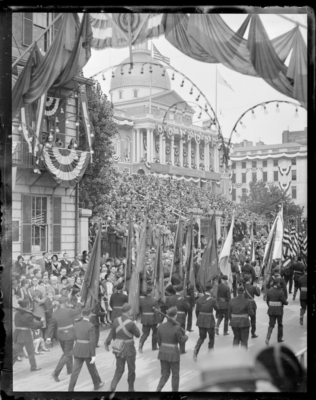 Legion Parade in front of State House - Digital Commonwealth