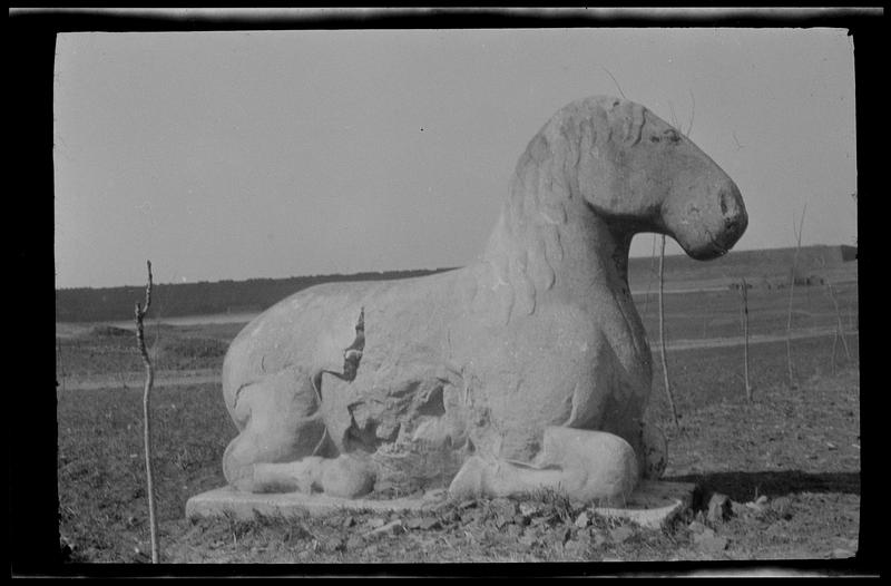 Close up of statue, Nanking, approach to Ming Tomb - Digital Commonwealth