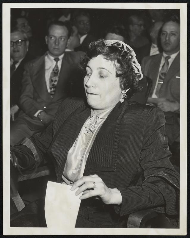 Lips Drawn Tight, Mrs. Edith Abber of Roxbury refused to tell about ...