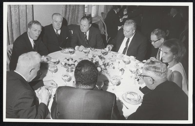 From left (back) Joseph Lee, Mayor Kevin White, Mr. John Kerrigan, Hale ...