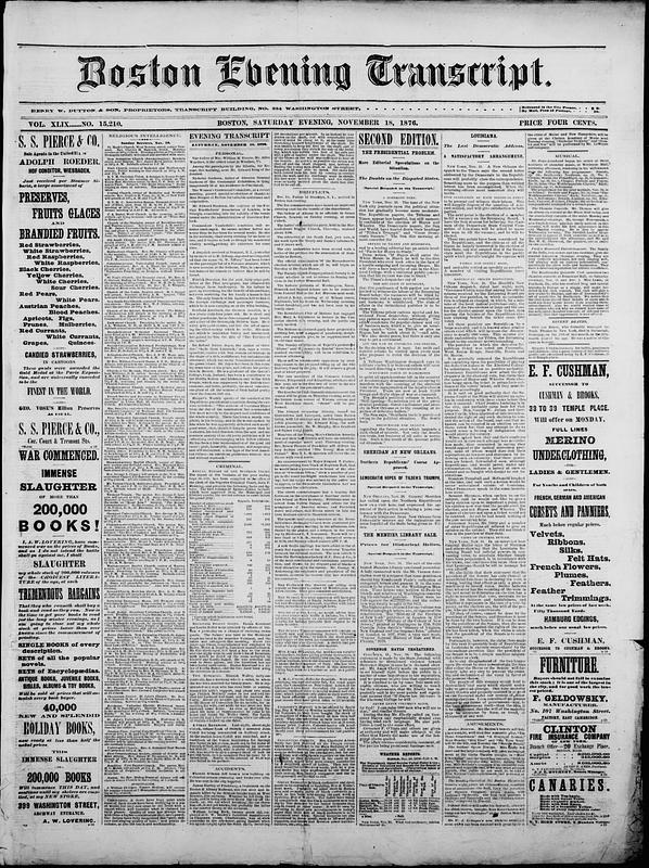 Boston Evening Transcript. November 18, 1876 - Digital Commonwealth