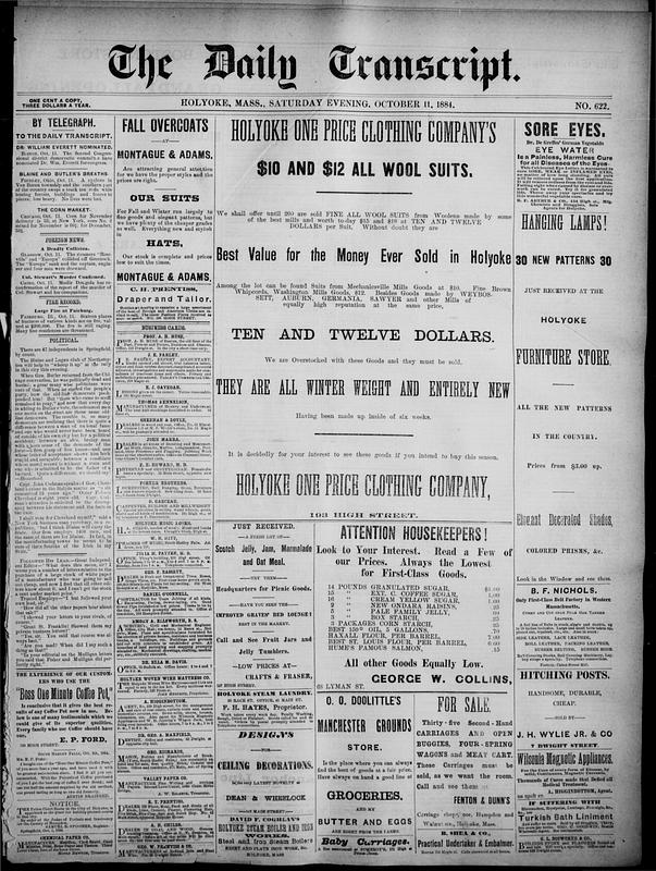 The Daily Transcript. October 11, 1884 - Digital Commonwealth