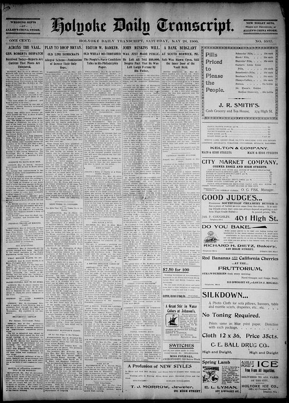 The Holyoke Daily Transcript. May 26, 1900 - Digital Commonwealth