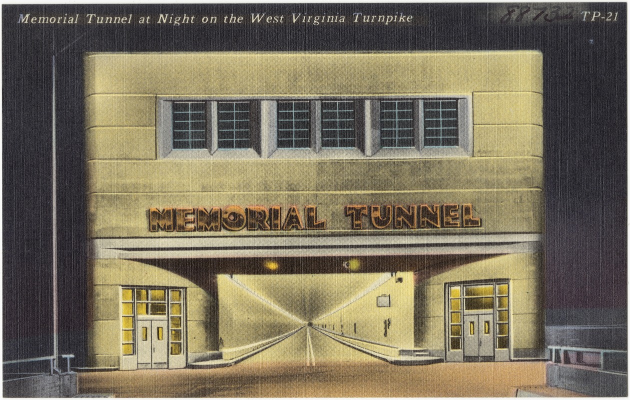 Memorial Tunnel at night on the West Virginia Turnpike - Digital ...