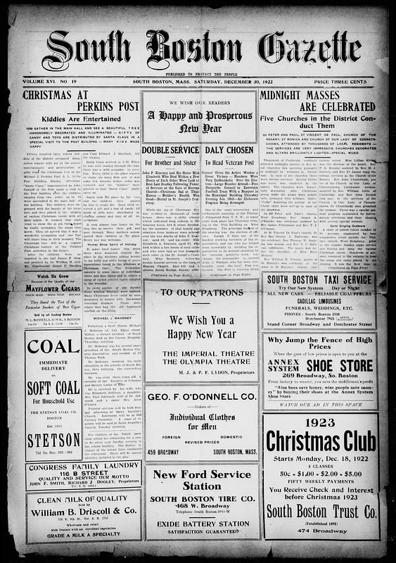 South Boston Gazette, December 30, 1922 - Digital Commonwealth