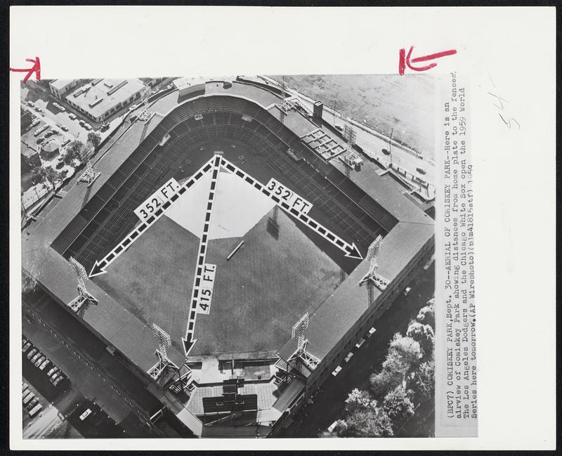 Aerial of Comiskey Park--Here is an airview of Comiskey Park showing ...
