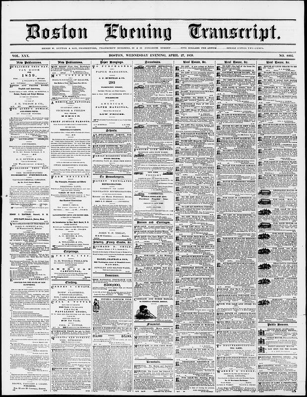 Boston Evening Transcript. April 27, 1859 - Digital Commonwealth