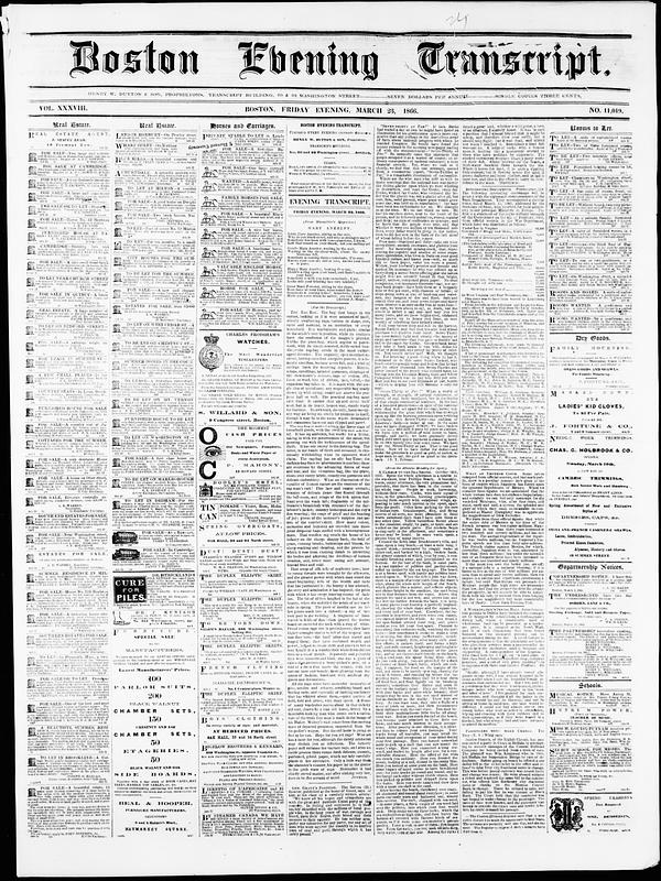 Boston Evening Transcript. March 23, 1866 - Digital Commonwealth