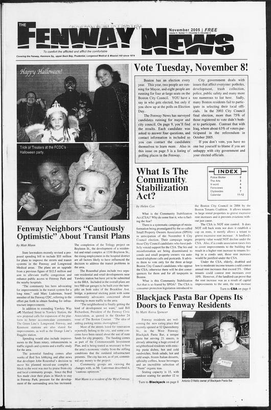 The Fenway News. November 04, 2005 - Digital Commonwealth
