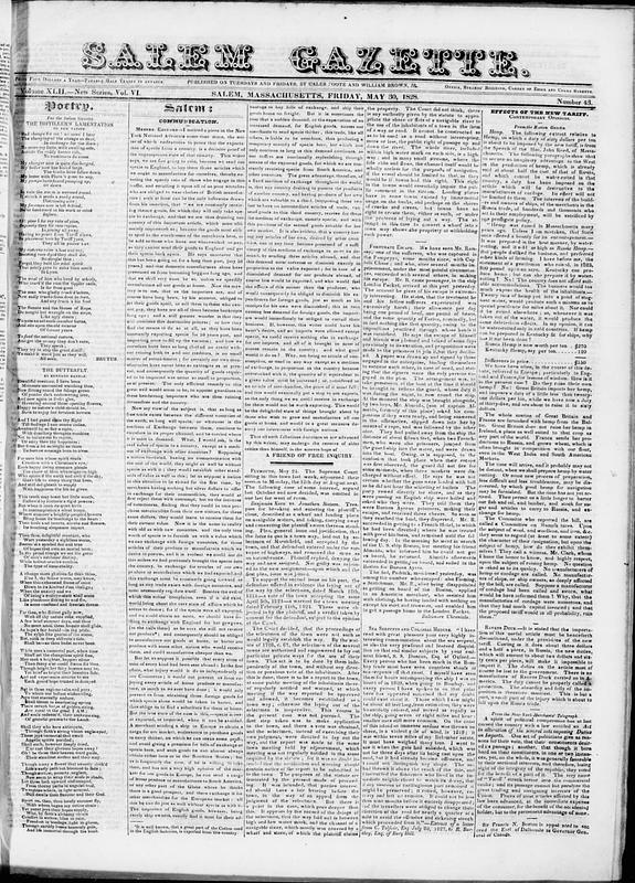 The Salem Gazette. May 30, 1828 - Digital Commonwealth