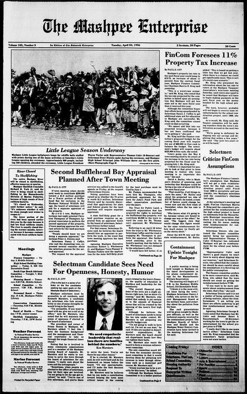 The Mashpee Enterprise. April 30, 1996 - Digital Commonwealth